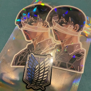 Levi Ackerman Attack on Titan Sticker Available in Gloss or Holographic ...