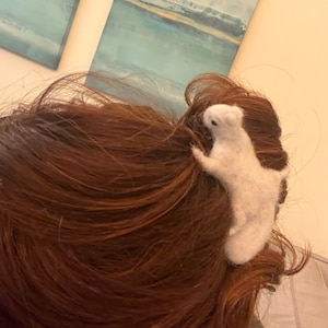 Hair Clip With a Needle Felted Opossum Hair Accessories Gift - Etsy