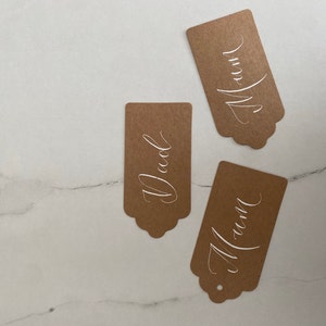 Personalised Black Gift Tags With Metallic Gold Ink, Calligraphy ...