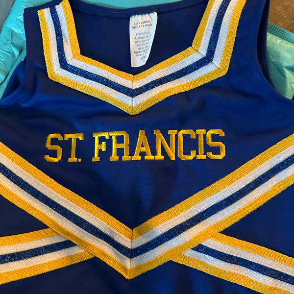 Blue & Gold Cheer Uniform, Blue and Yellow Cheerleading Uniform, Girls ...