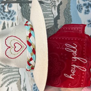 Embroidered Hat Band Cowboy Hat Ribbon Reversible Hat Band - Etsy