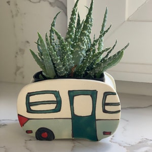 Small Planter. Small Bleu Vintge Car Planter. Blue Ceramic - Etsy