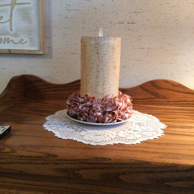 Rag Candle Ring, Gray Buffalo Check, Gray Check Decor, Gray Rag Candle ...