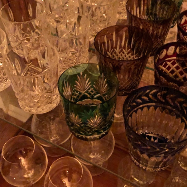 Seneca Vintage Cordial Glasses Pirouette Hand-blown Twist Stemware Set ...