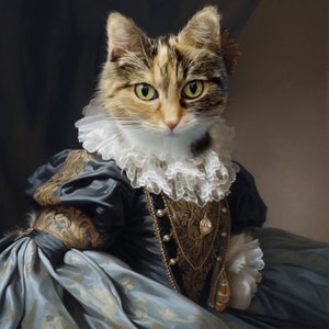 Custom Royal Cat Portrait, Renaissance Cat Painting, Pet Lovers Gift ...