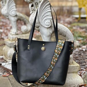 Large Leather Tote Shoulder Strap Standard and DELUXE Options, Pockets ...