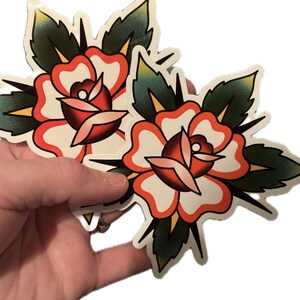 Traditional Rose Tattoo Sticker Decal - Etsy