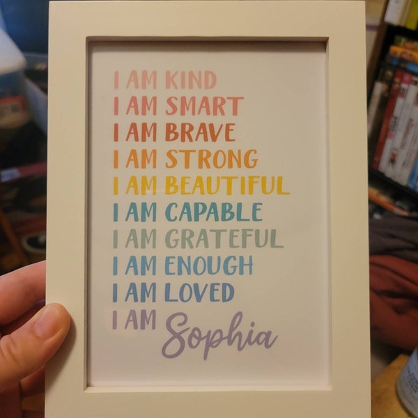 Personalized Affirmations for Kids Wall Art Set of 2 Prints ...