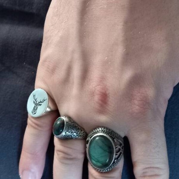 Mickey Mouse Ring Sterling Silver Ring Signet Ring Mickey Ring Engraved ...