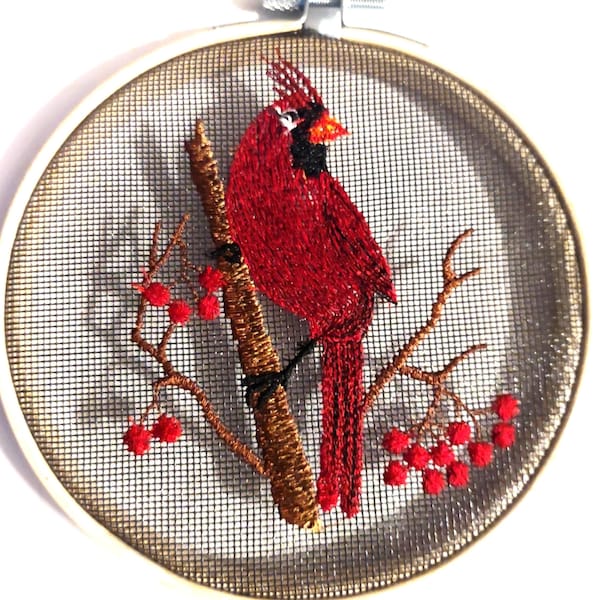 FSL Christmas Cardinal Ornaments Free Standing Lace Letters Machine ...