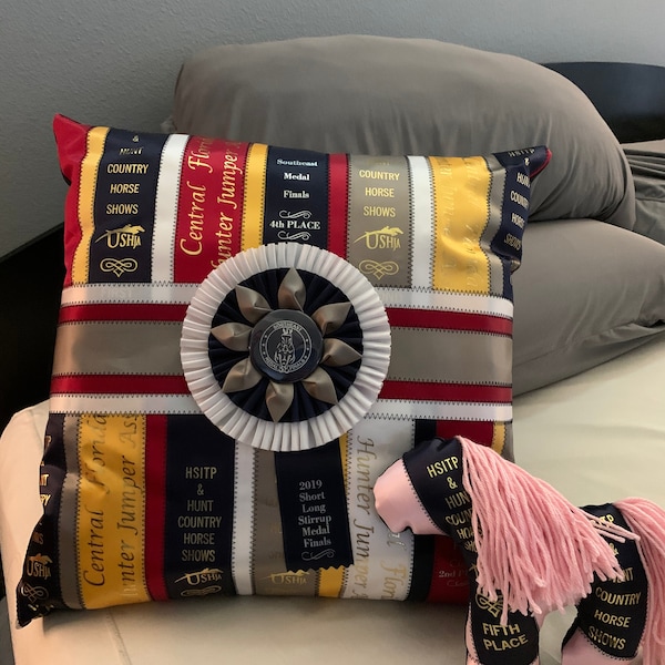 Horse Show Ribbon Pillow - "the Star" - Made to Order - Horse Show ...