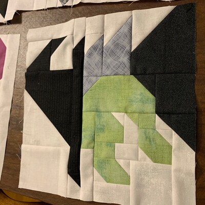 PDF Pattern Wicked Witch Quilt Block Pattern, Halloween Quilt Block ...