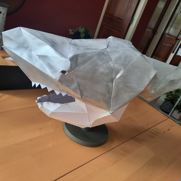 Shark Mask - Papercraft Template | Baby Shark Animal Mask Halloween ...