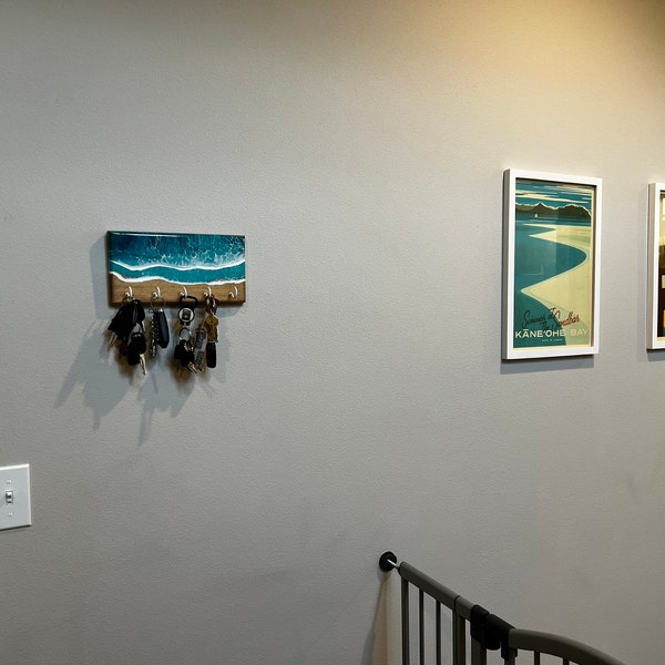 Ocean Wave Epoxy Key Ring Holder - Etsy