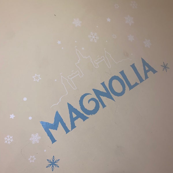 Frozen Snowflakes Decals , Name With Forzen Style Wall Decal, Let It Go ...