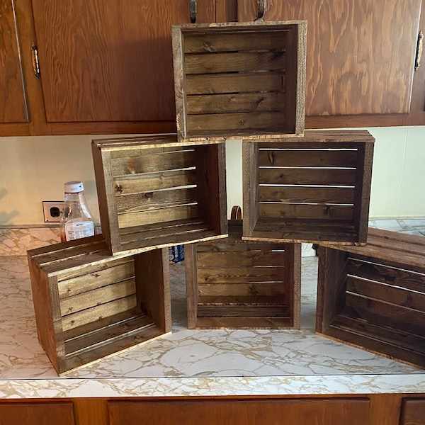 6 Rustic Cupcake Stand 8x8, Wedding Crates , Rustic Wedding Wood Cake ...
