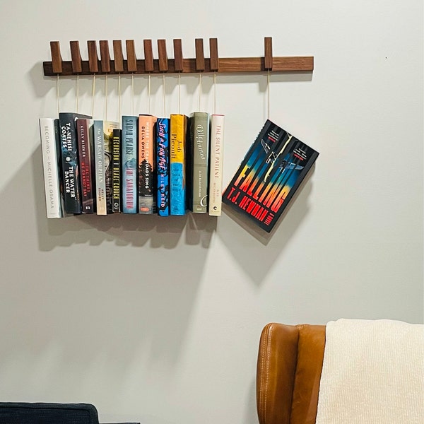 MINI Custom Made Wooden Book Rack / Book Shelf in Walnut. - Etsy