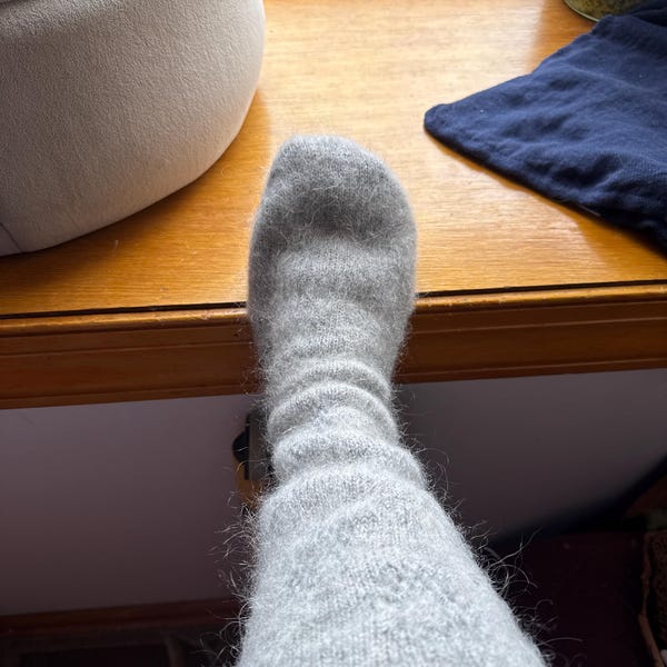 Natural Goat Wool Knee-high Socks, Knitted Warm Boot Socks, Fuzzy Comfy ...