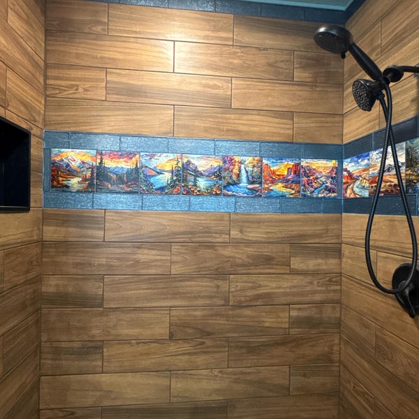 Newfound Gap Great Smoky Mountains Ceramic Art Tile Beautiful Vista ...