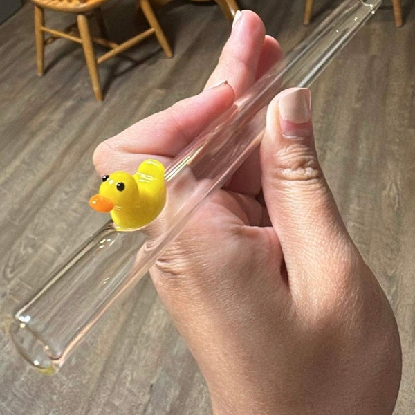 Rubber Duck GLASS STRAW - Reusable Straws | Glass Straws | Eco Friendly ...