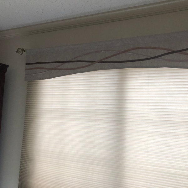 Brown Beige Neutral Minimal Valance Curtain, Contemporary Light Brown ...