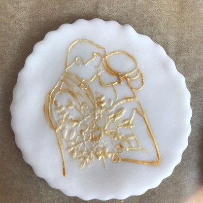 Bride and Groom Embracing Couple Embosser Stamp. Wedding Debosser ...