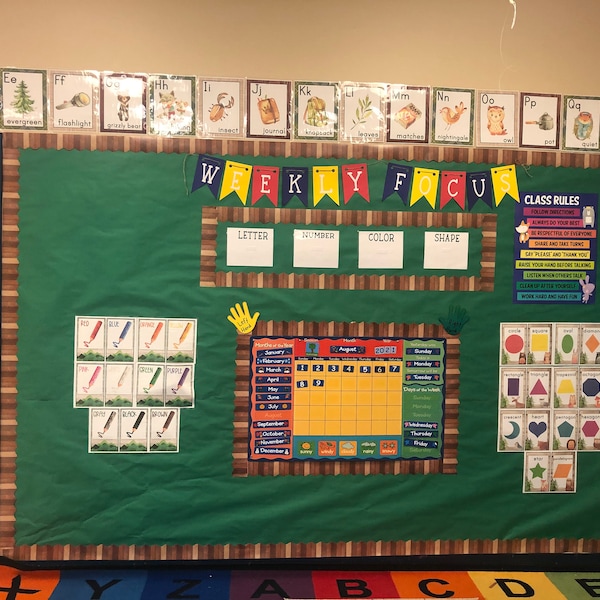 Printable Alphabet Wall Poster, Camping Theme Classroom Decor, Camp ...