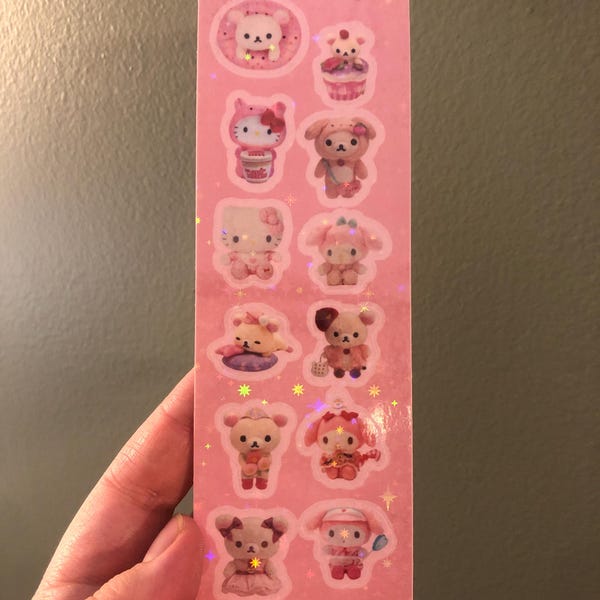 HOLOGRAPHIC Cute Brown Plushie Sticker Sheet, Cute Stationery Bundle ...