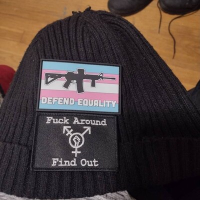 AR-15 Defend Equality Trans Pride Flag and Rifle PVC Patch With Hook ...