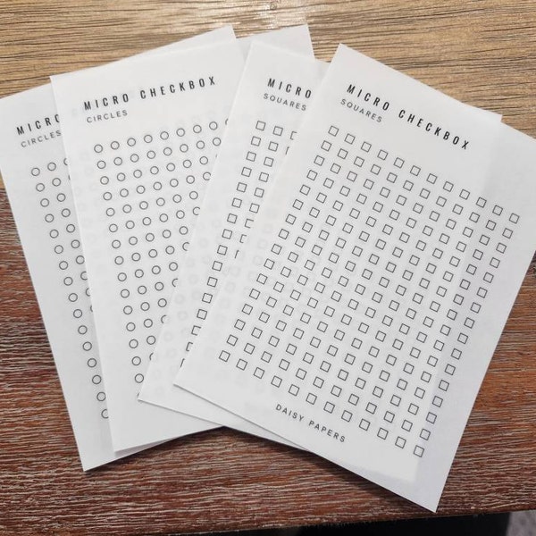 TRANSPARENT MICRO CHECKBOXES | Planner Stickers | Minimal & Functional ...