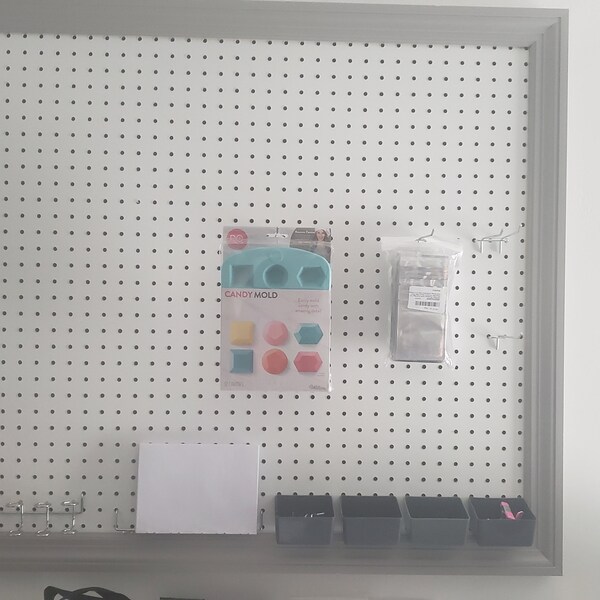 44" X 35" Beautiful Framed Pegboard | Peg Board Organizer | Craft Room ...