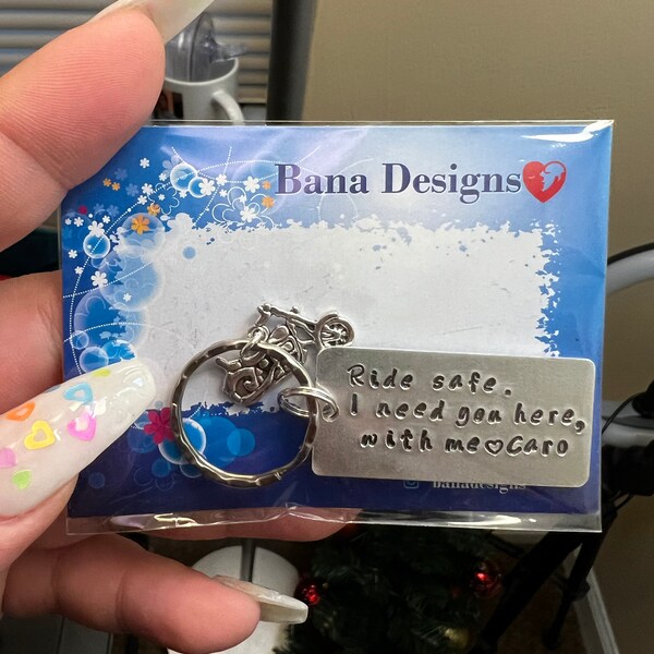 Personalized Keychain, Drive Safe, Ride Safe, Motorcycle Charm ...