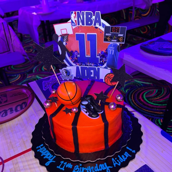 Basketball Shaker Cake Topper, Basketball Birthday Party, Sports Cake ...