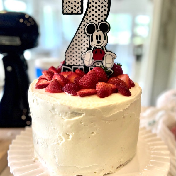 Modern Mickey Mouse Cake Topper, Mickey Mouse Theme, Personalized ...