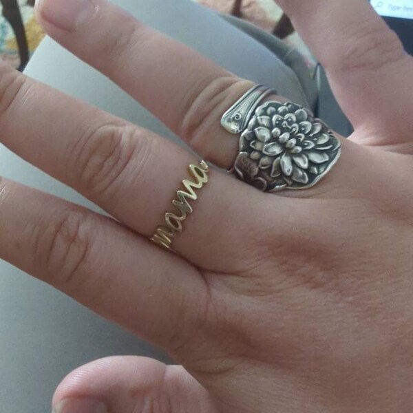 10K,14K,18K Gold Mama Ring, Dainty Mama Ring, Gift for Mom, New Mom ...
