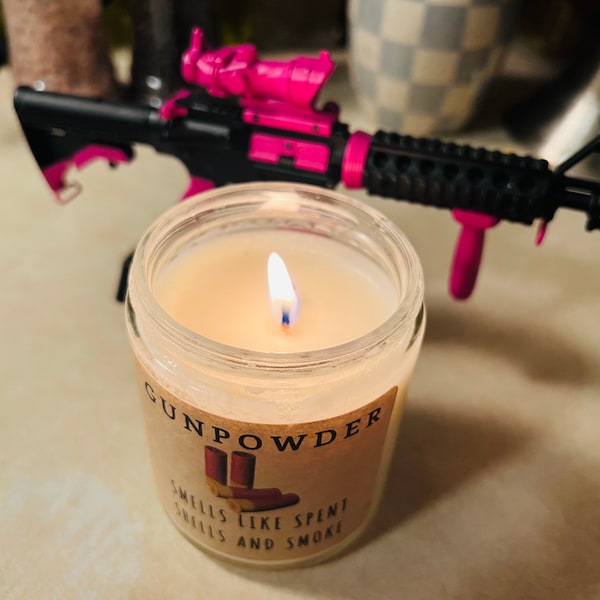 Gunpowder Soy Candle, Handmade Soy Candle, Gag Gift Candle, Gun Lovers ...