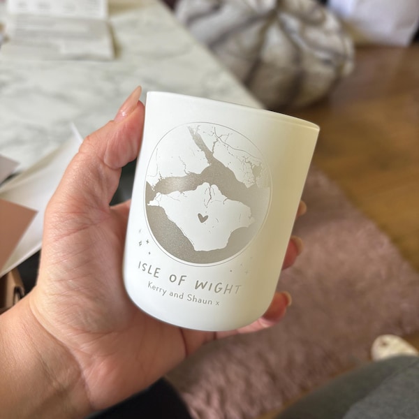 Any Map Personalised Gift Tealight Holder With Candles, Christmas Gift ...