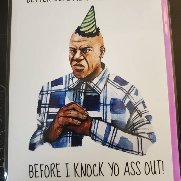 Funny 'debo Knock Yo Ass Out' Birthday Card, Happy Birthday Card, 90s ...