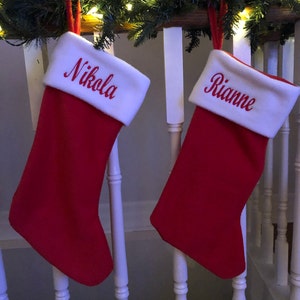 Personalized Christmas Stocking Red Stocking With Name - Etsy