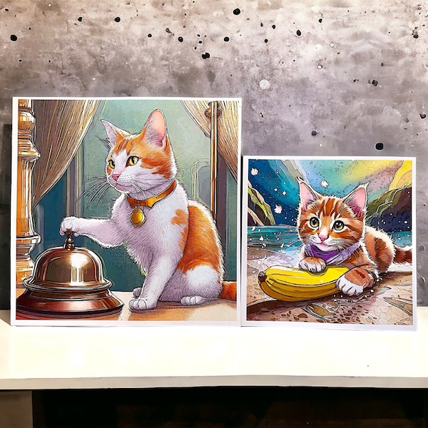 Fluffy Black Cat Watching the Butterflies in the Forest Wall Art ...