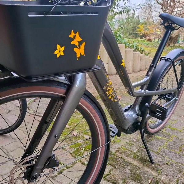 Fun Decorative Bicycle Stickers, Flowers and Butterfly, Bike Decals. - Etsy