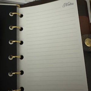 Lined Notes PRINTED Planner Inserts & Agenda Refill A5 / Personal ...