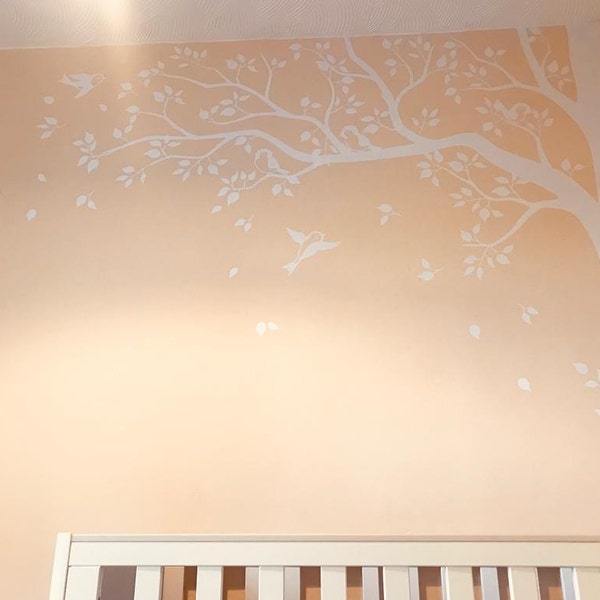 White Tree Decals Large Nursery Corner Tree Decals White Tree Sticker ...