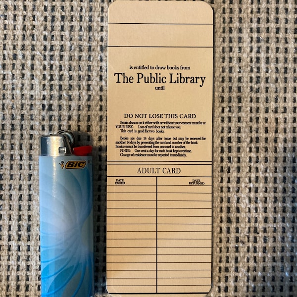Old Fashioned Vintage Public Library Card Bookmark - Etsy