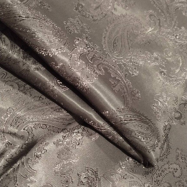 Black Dark Paisley | Jacquard Lining Fabric - Custom Cut by the Yard ...