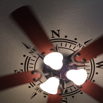 Ceiling Decal Chandelier Medalion Compass Rose WALL DECAL Nautical ...