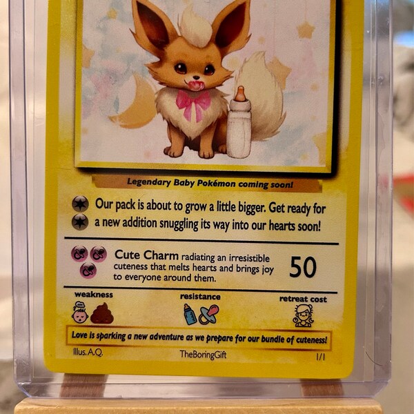 Pokemon Pregnancy Card - Pikachu and Charmander Design - Custom Pokemon ...