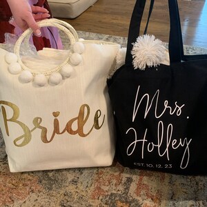 BRIDE Tote Bag, Personalized Bride Bag, Wedding Gift, Bridal Shower ...