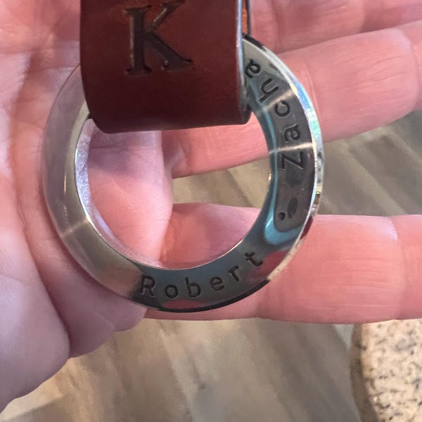 Custom Engraved Leather Keychain, Personalized Keychain for Him ...