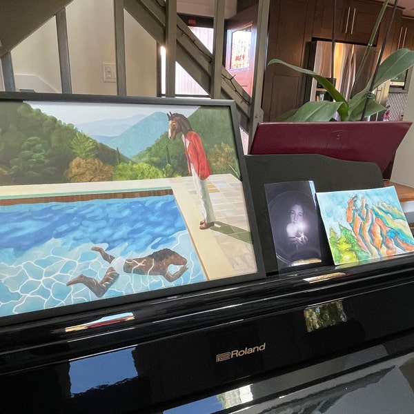 Bojack Horseman Poster | Hockney Pool Vintage Art Painting | Gift for ...